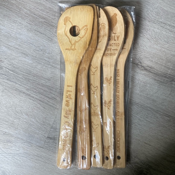 Kitchen | New Bamboo Chicken Cooking Utensil Set | Poshmark